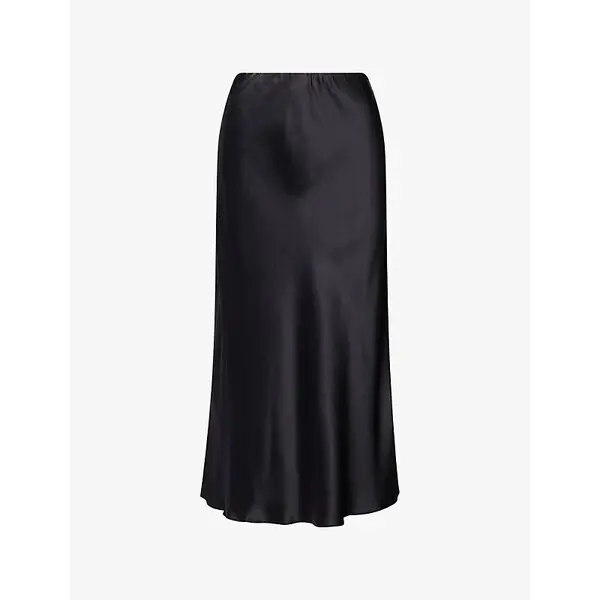 REFORMATION Silk Midi Skirt