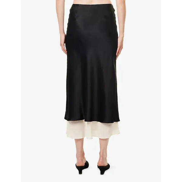 REFORMATION Silk Midi Skirt