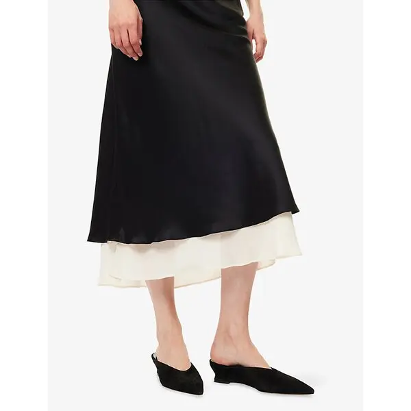 REFORMATION Silk Midi Skirt