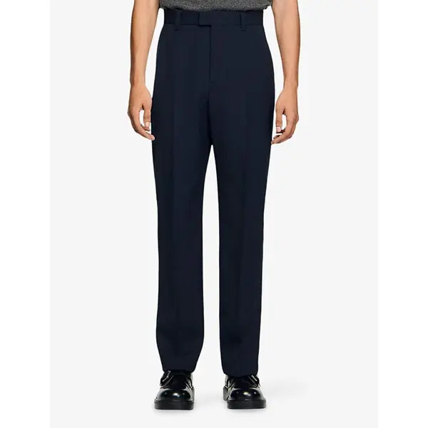 Sandro Regular-fit Wide-leg Wool Trousers