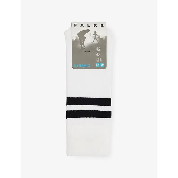 Falke Dynamic Stripe-trim Stretch-cotton Socks - Offwhite