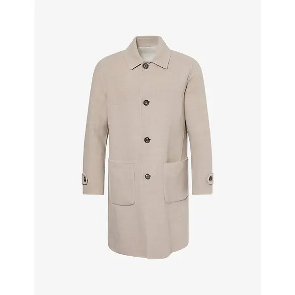 Eleventy Reversible Long-sleeve Wool Overcoat