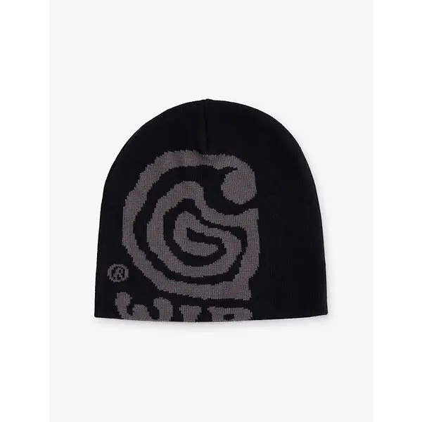Carhartt Work In Progress Helix Graphic-jacquard Cotton-blend Beanie - Black / Porphyry