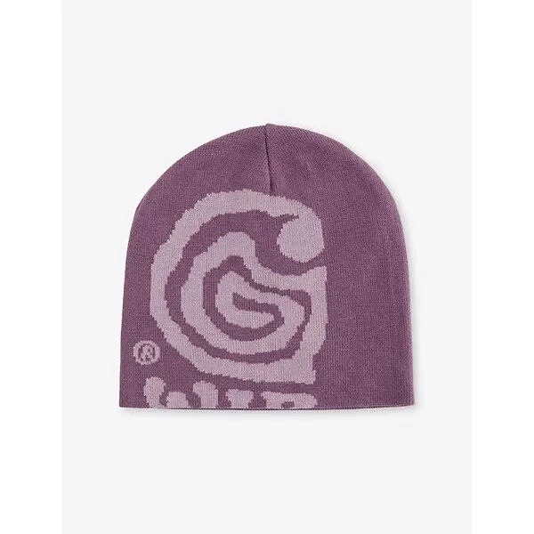 Carhartt Work In Progress Helix Graphic-jacquard Cotton-blend Beanie - Phlox / Pink Fog