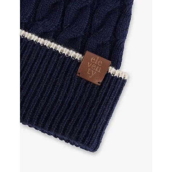 Eleventy Cable-knit Cashmere Beanie - Blue Sand