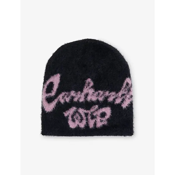 Carhartt Work In Progress Chedda Knitted Cotton-blend Beanie - Black / Glassy Pink