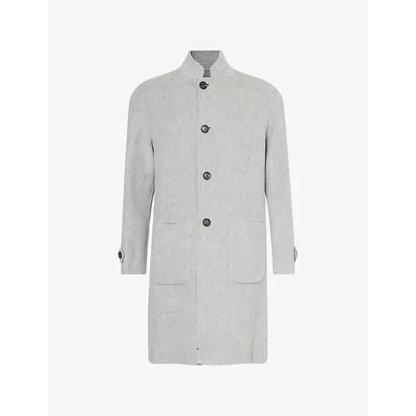 Eleventy Reversible Wool-cashmere Blend Coat