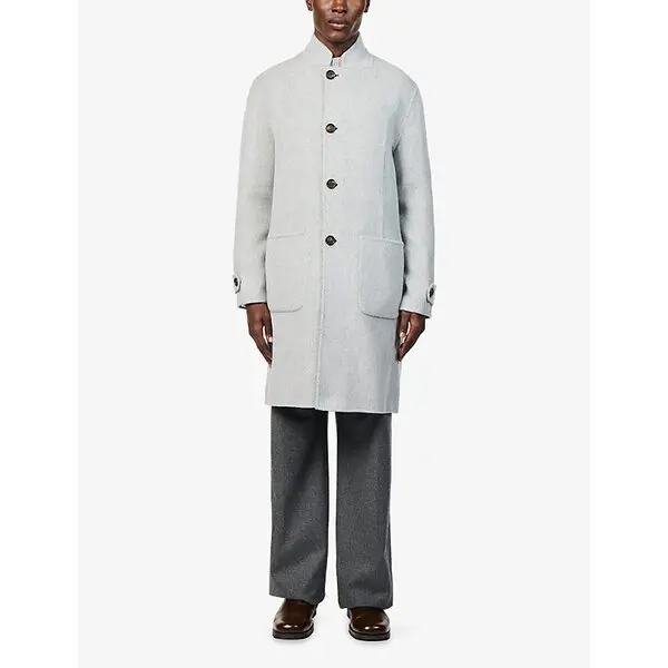 Eleventy Reversible Wool-cashmere Blend Coat