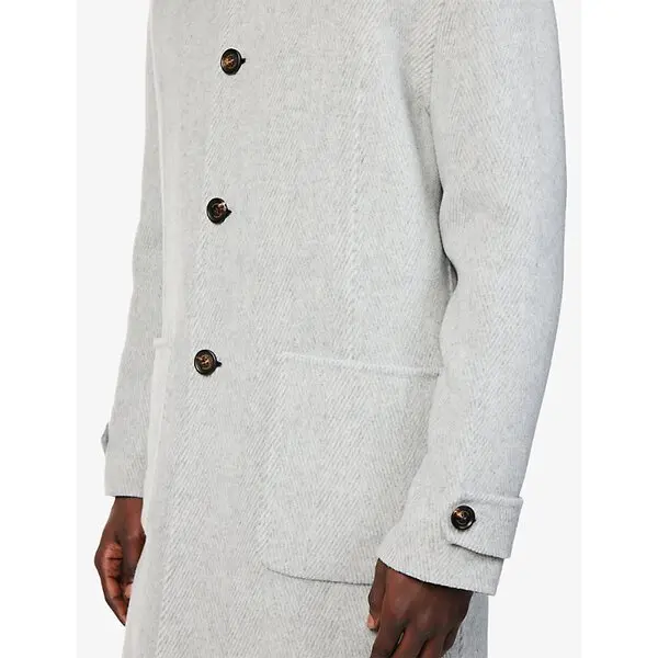 Eleventy Reversible Wool-cashmere Blend Coat