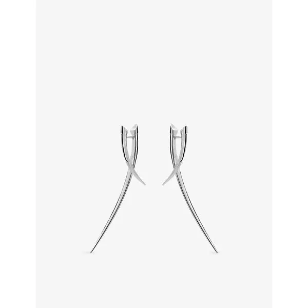 SHAUN LEANE Sabre Cross-over Earrings - Silver