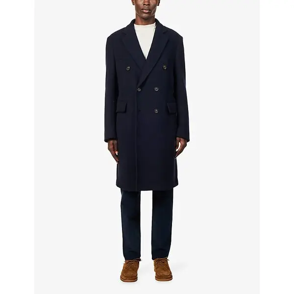 Eleventy Double-breasted Wool-blend Overcoat