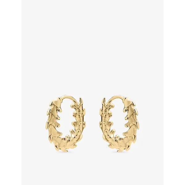 SHAUN LEANE Serpents Mini 18ct Hoop Earrings - Yellow Gold Vermeil