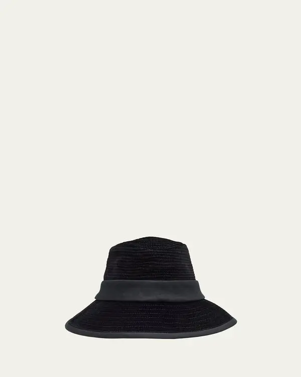 Valentino Garavani Vlogo Velvet Fedora Hat - Black/gold