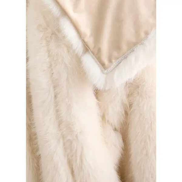 LYLA GRANT Faux Fox Throw, 60" X 72