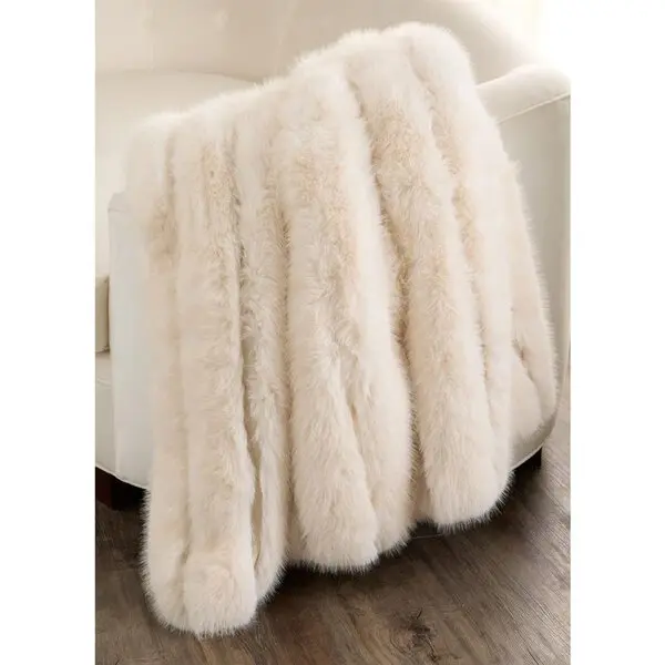 LYLA GRANT Faux Fox Throw, 60" X 72