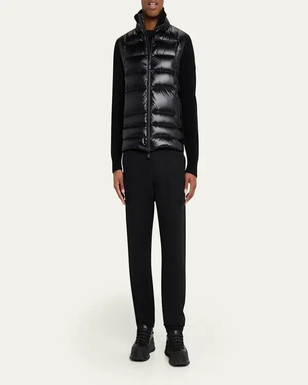 Moncler Grenoble Padded Wool Zip-up Cardigan