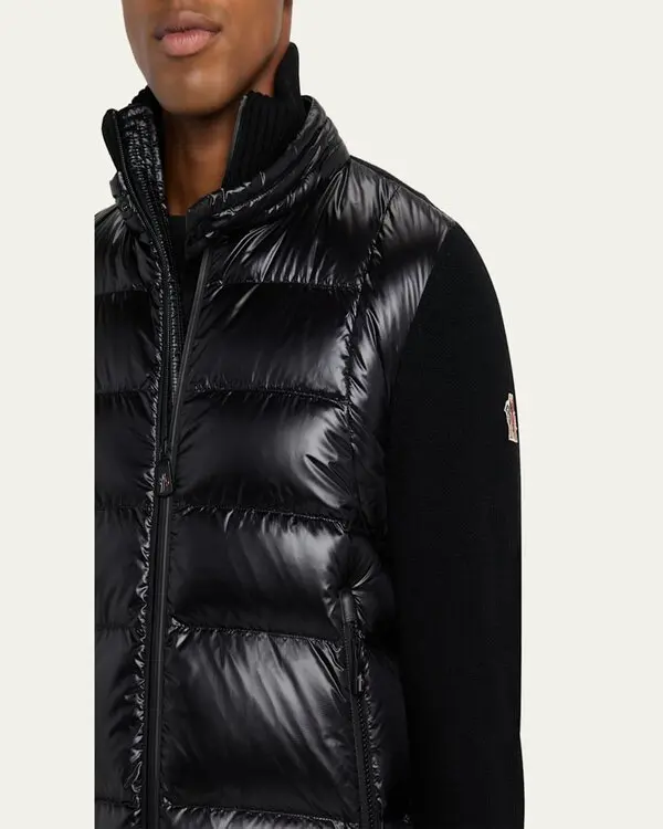 Moncler Grenoble Padded Wool Zip-up Cardigan