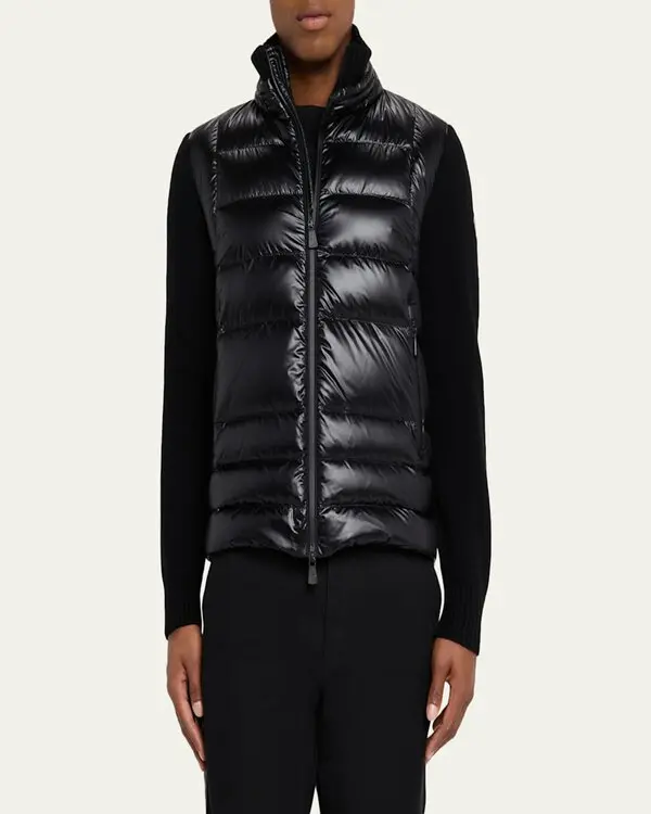 Moncler Grenoble Padded Wool Zip-up Cardigan