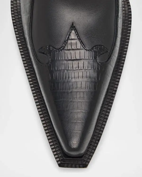 CHRISTIAN LOUBOUTIN Becca Uomo Spike Heel Western Boots - Black