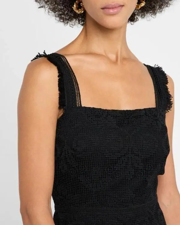 Kobi Halperin Mona Square-neck Lace Midi Dress