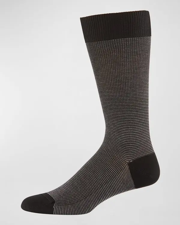 Pantherella Tewkesbury Birdseye Socks - Black