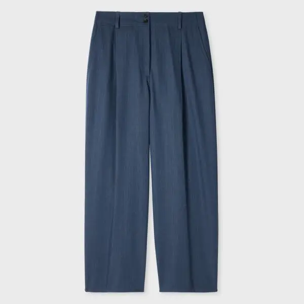 Paul Smith Denim Chambray Barrel Leg Trousers