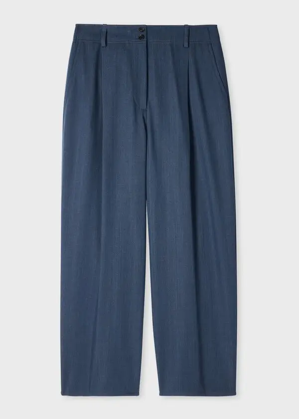 Paul Smith Denim Chambray Barrel Leg Trousers