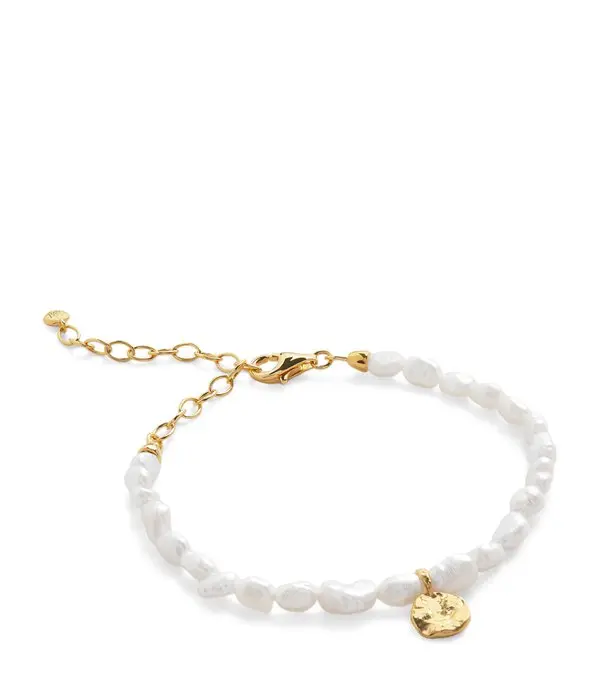 Monica Vinader Vermeil And Keshi Pearl Capri Bracelet - Gold
