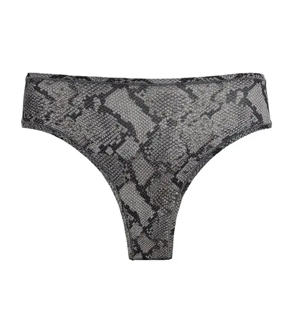 SKIMS Fits Everybody Snakeskin Print Cheeky Briefs - Grey