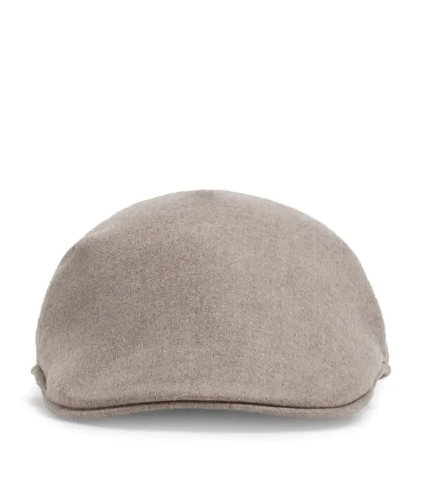Borsalino Wool-cashmere Flat Cap - Grey