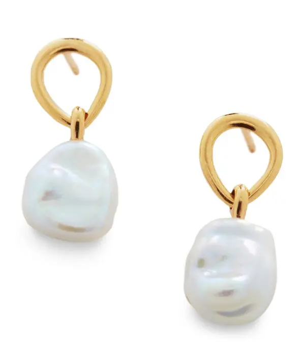 Monica Vinader Vermeil And Keshi Pearl Drop Earrings - Gold