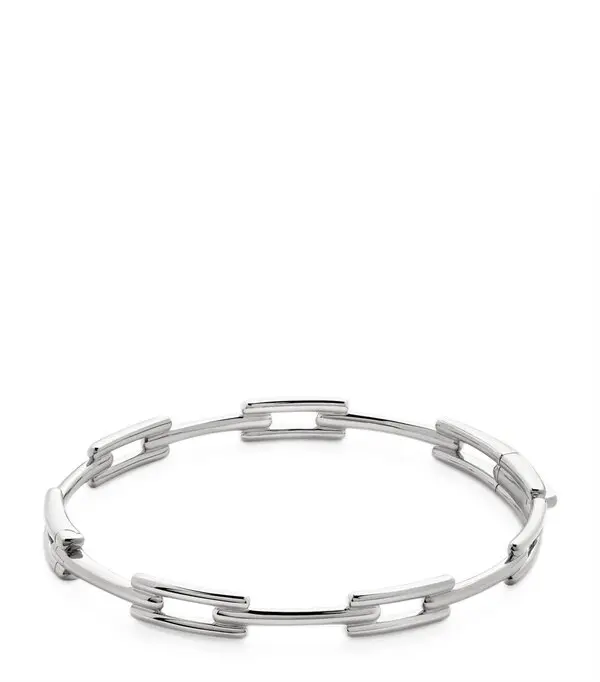 Monica Vinader Sterling Signature Link Slim Bangle - Silver