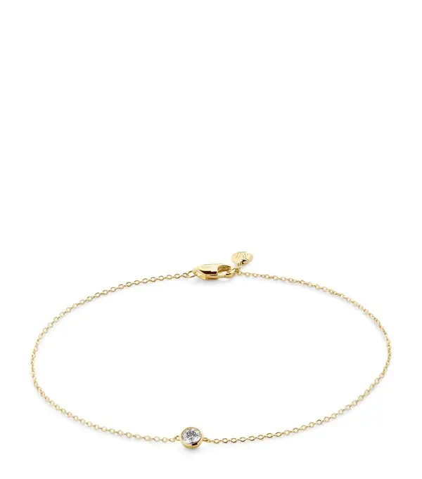 Monica Vinader Vermeil Solitaire Chain Bracelet - Gold