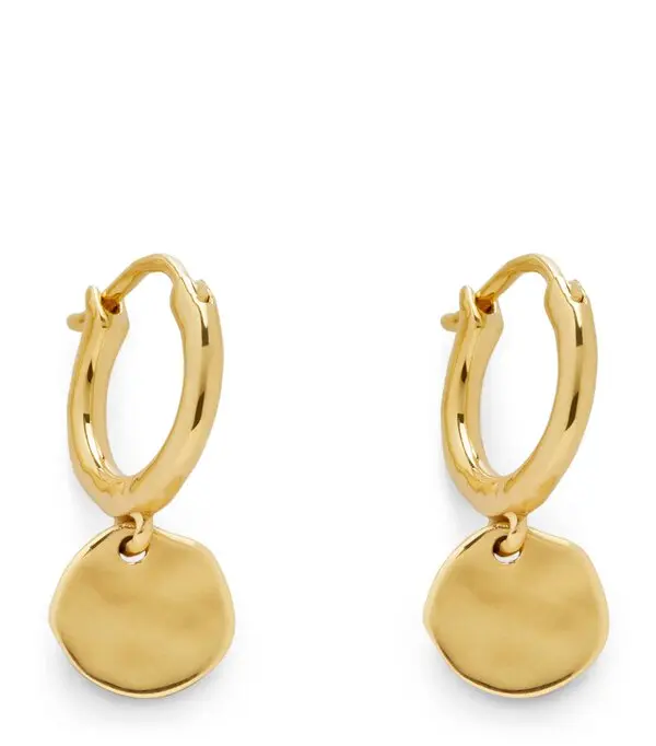 Monica Vinader Vermeil Siren Muse Disc Huggie Earrings - Gold