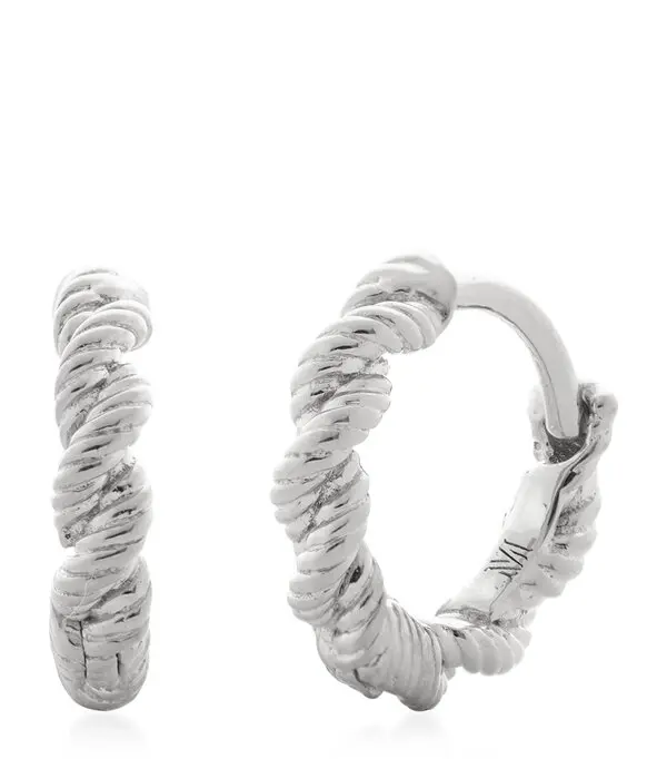 Monica Vinader Mini Corda Huggie Earrings - Silver