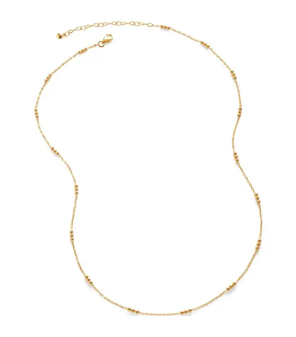 Monica Vinader Vermeil Triple Beaded Chain Necklace - Gold