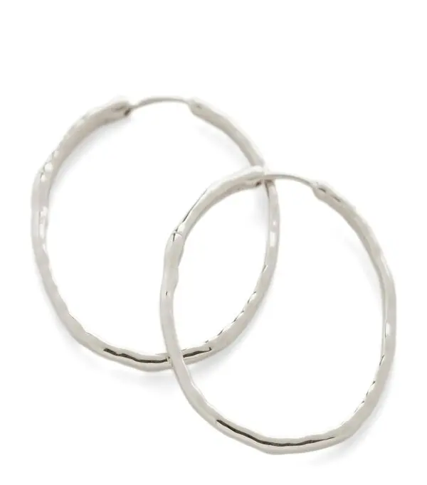 Monica Vinader Large Sterling Siren Hoop Earrings - Silver