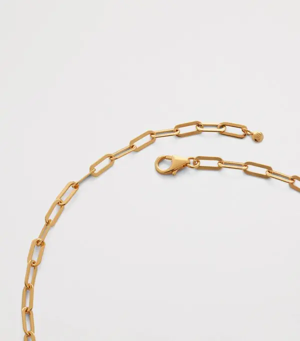 Monica Vinader Vermeil Paperclip Chain Necklace - Gold