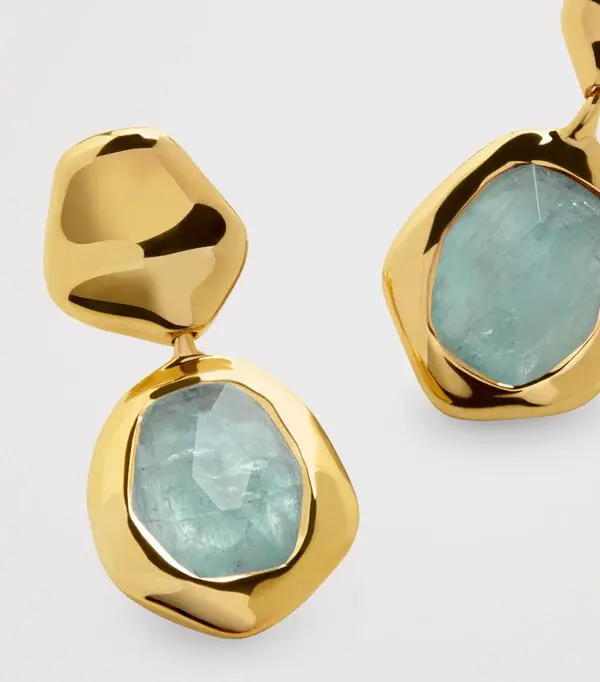 Monica Vinader Small Vermeil And Aquamarine Odyssey Drop Earrings