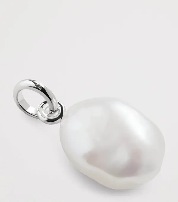 Monica Vinader Sterling And Baroque Pearl Pendant - Silver