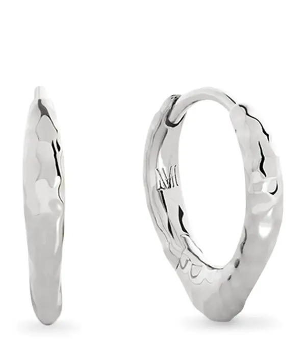 Monica Vinader Sterling Siren Tapered Huggie Earrings - Silver