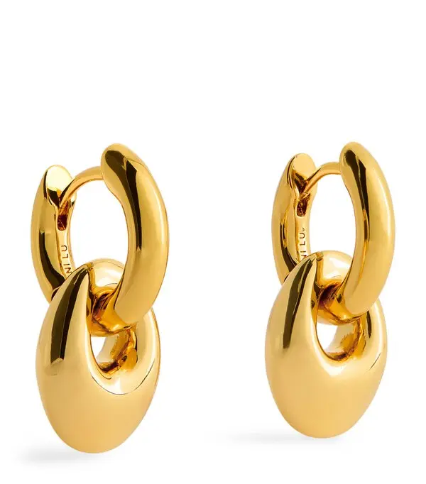 Anni Lu Plated Petit Pebble Hoop Earrings - Gold