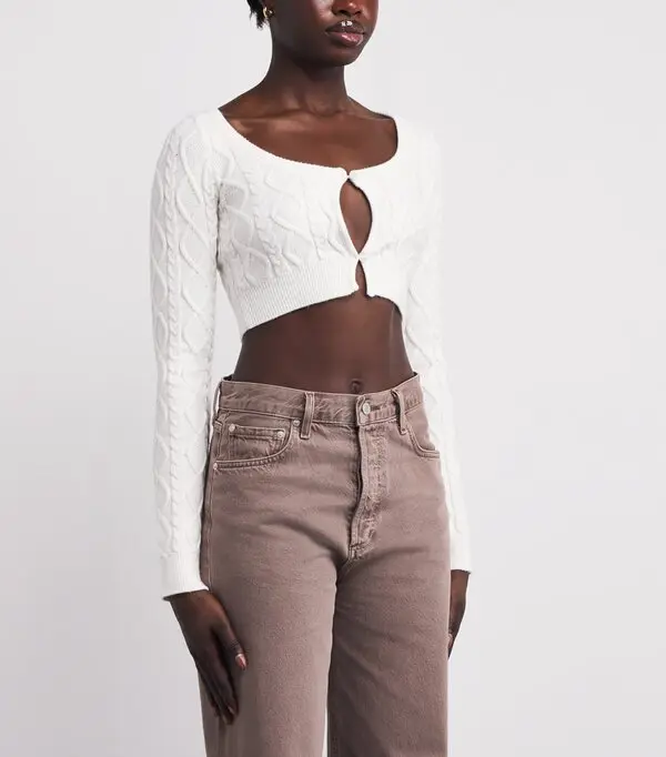 SKIMS Cable Knit Cropped Cardigan