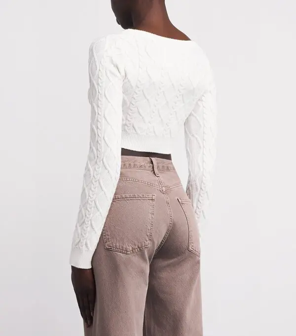 SKIMS Cable Knit Cropped Cardigan