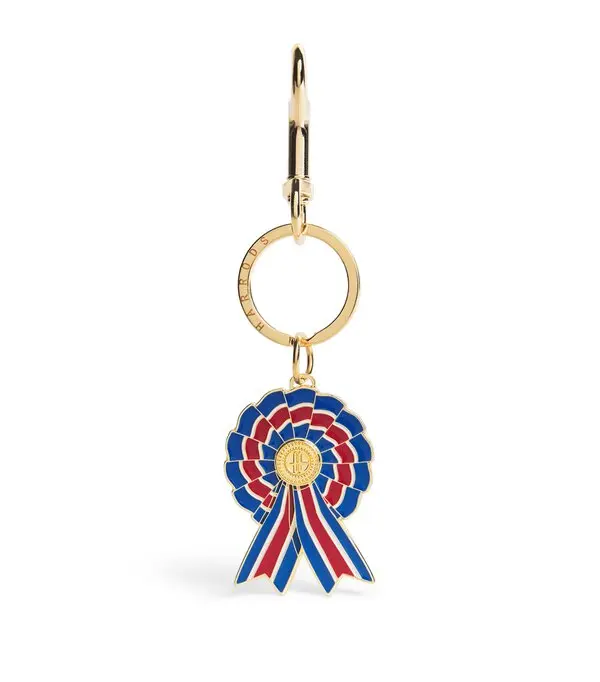 Harrods Metal Rosette Keyring - Navy