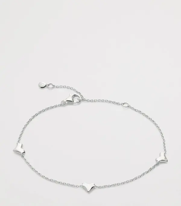 Monica Vinader Sterling Heart Station Chain Bracelet