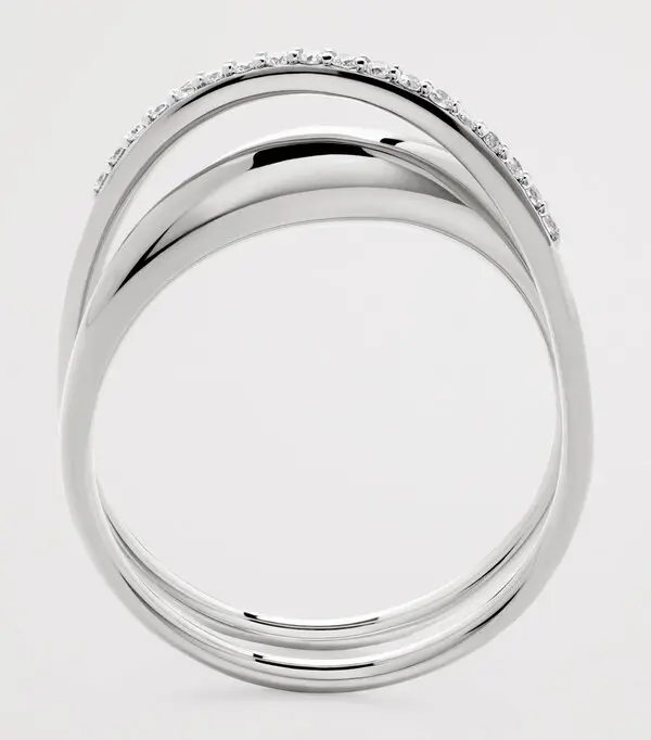 Monica Vinader Sterling And Diamond Nura Wrap Ring - Silver