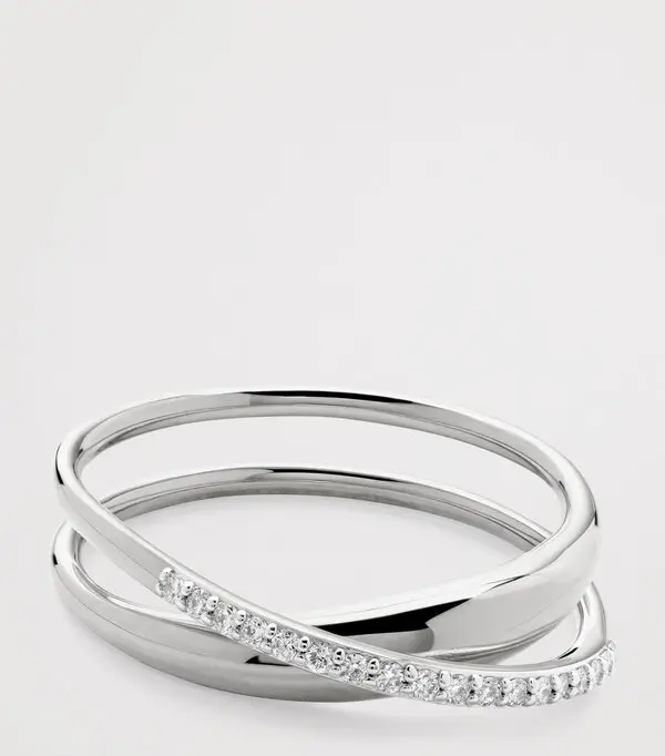 Monica Vinader Sterling And Diamond Nura Wrap Ring - Silver