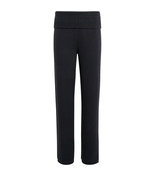 SKIMS Wool-cashmere Blend Fold-over Trousers