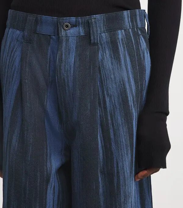 Issey Miyake Jacquard Straight Trousers